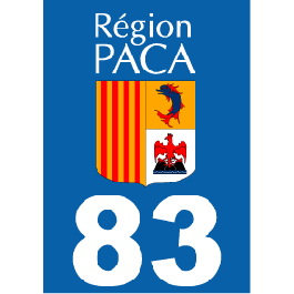 Autocollant plaque immatriculation PACA 83 Var - Autosignalétique