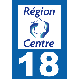 Autocollant plaque immatriculation Région Centre 18 Cher - Autosignalétique