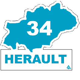 Autocollant 34 département de l'Hérault - Autosignalétique