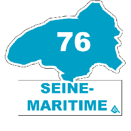 Autocollant 76 département de La Seine-Maritime - Autosignalétique