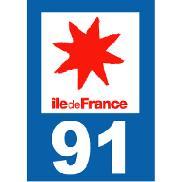 Autocollant plaque immatriculation Ile de France 91 Essonne ...