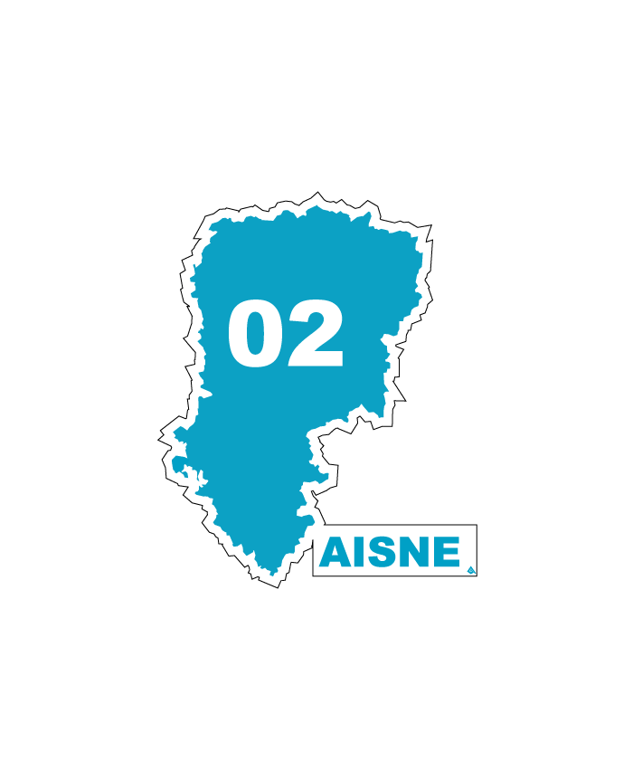 Autocollant 02 département de l'Aisne - Autosignalétique
