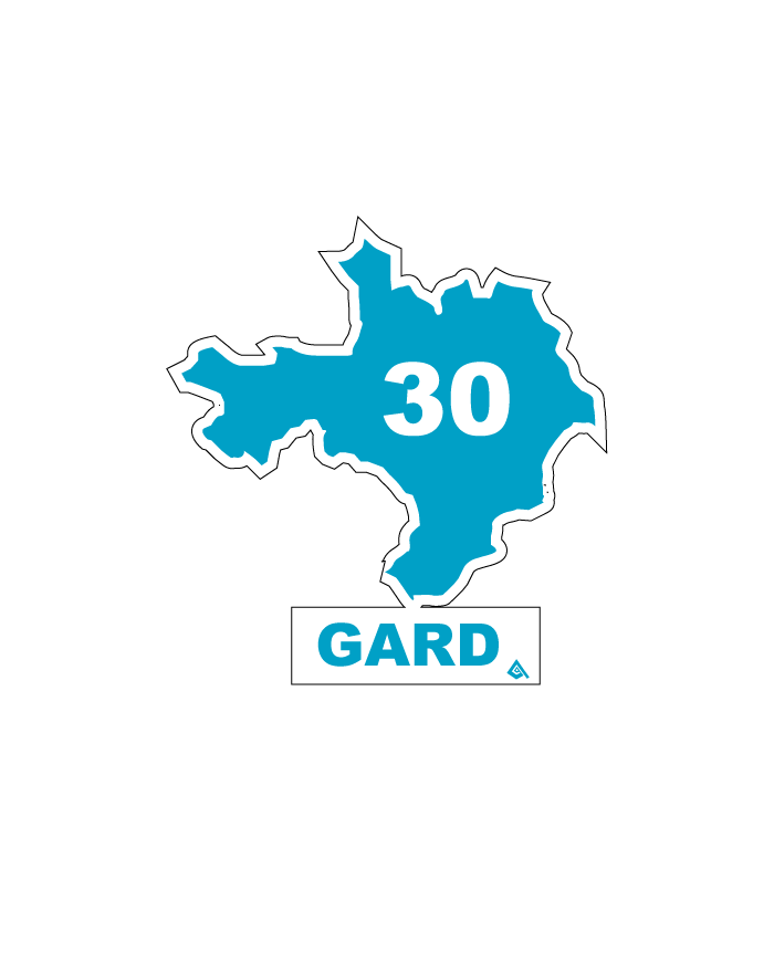 Autocollant 30 département du Gard - Autosignalétique