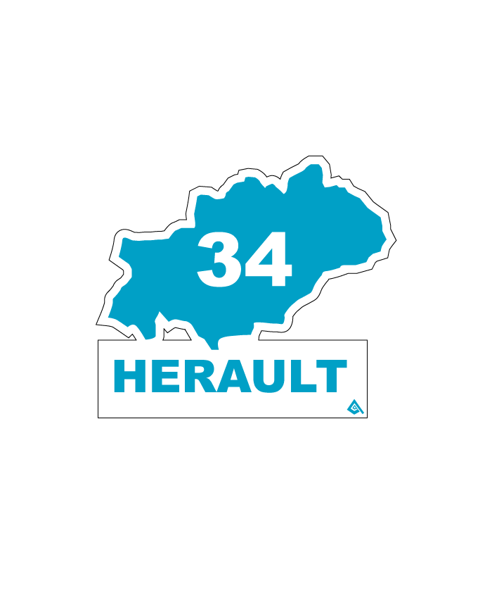 Autocollant 34 département de l'Hérault - Autosignalétique