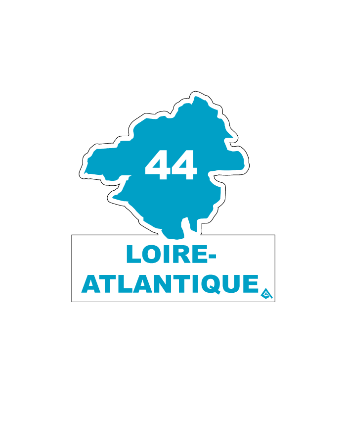 Autocollant 44 département de la Loire-Atlantique - Autosignalétique