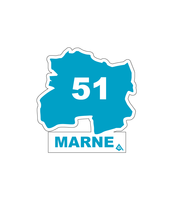 Autocollant 51 département de la Marne - Autosignalétique