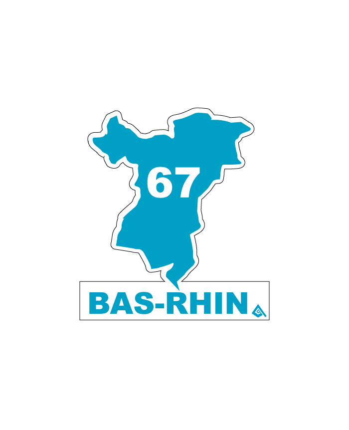 Autocollant 67 département du Bas-Rhin - Autosignalétique