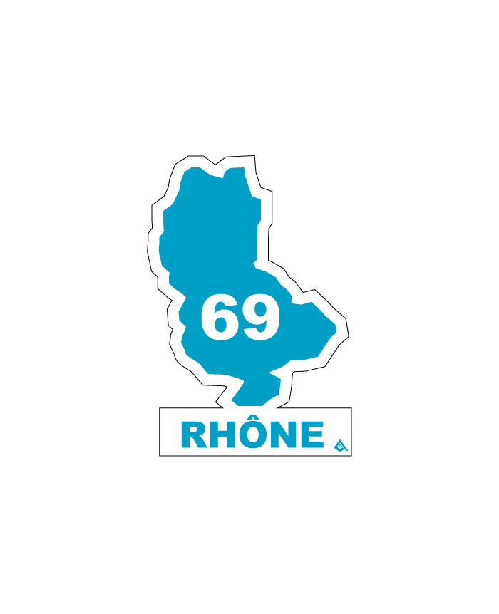 Autocollant 69 département du Rhône - Autosignalétique