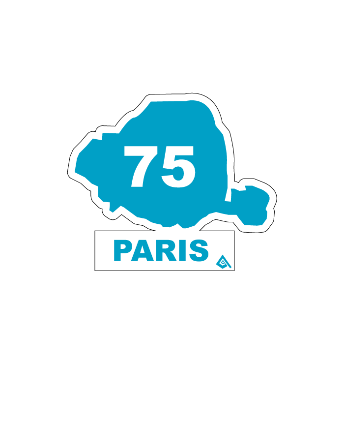 Autocollant 75 département de Paris - Autosignalétique