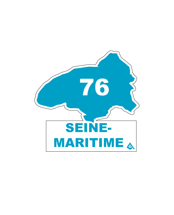 Autocollant 76 département de La Seine-Maritime - Autosignalétique